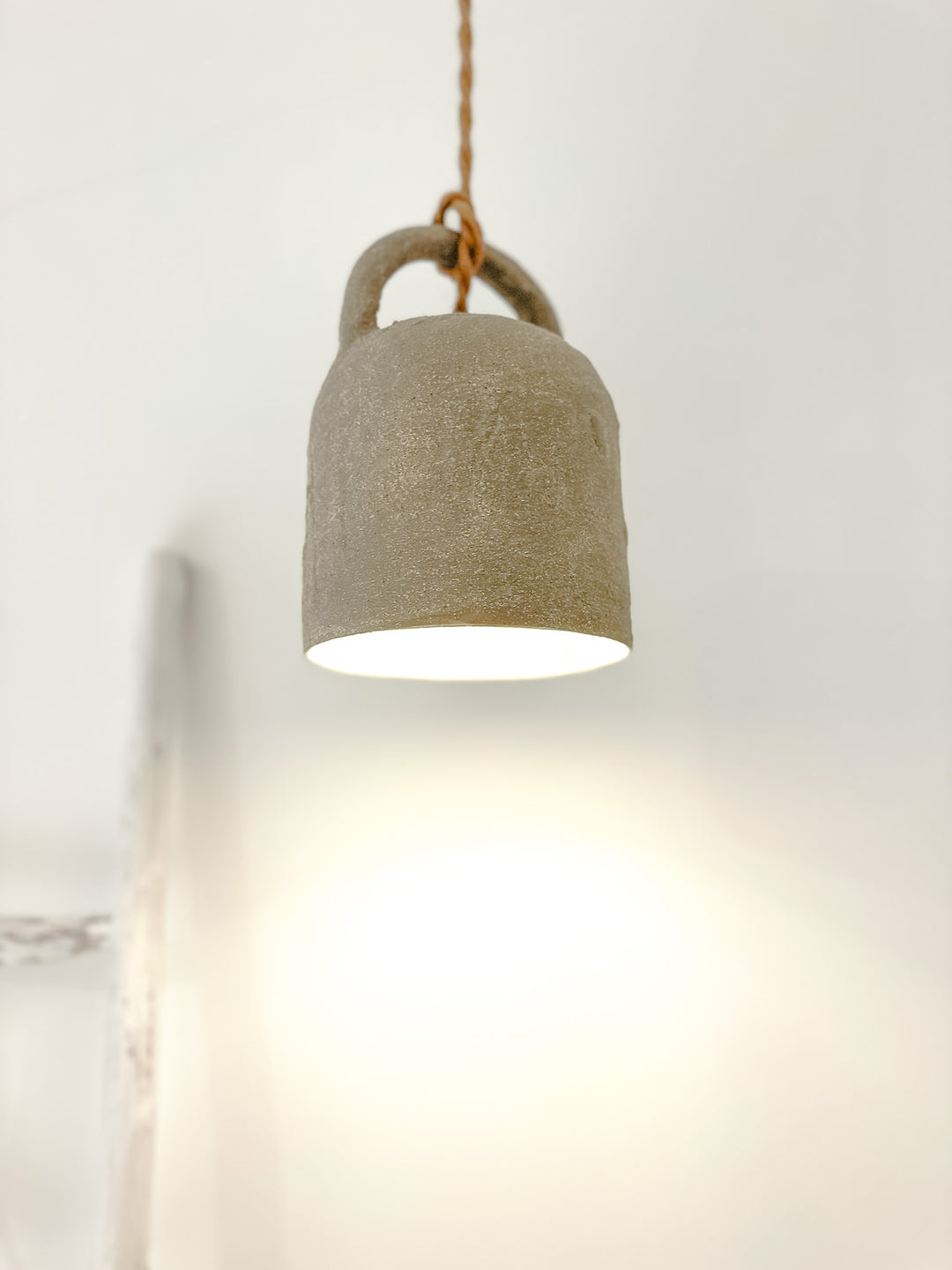 Customizable Barrel Bell Clay Pendant Lighting Available in 13 Neutral Colors - Handmade ...